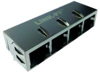 China Multi-port RJ45 XFATM6N-CLxu4-4MS 1x4 10/100Base-T Connector Shield W/LED for sale
