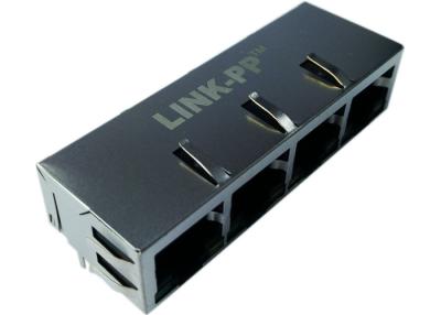 China Multi-port RJ45 XFATM9-CLxu4-4MS 1x4 10/100Base-T Connector Shield W/LED for sale