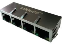 China Rj45 1x4 10/100Base-T XFATM9K-CLxu4-4MS Lan Jack Shield W/LED for sale