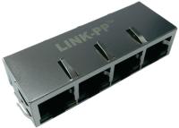 China Rj45 1x4 10/100Base-T XFATM2Q-CLTMG4-4MS Lan Jack Shield W/LED for sale