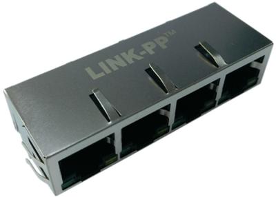 China Rj45 1x4 10/100Base-T XFATM2Q-CLTMG4-4MS Lan Jack Shield W/LED for sale