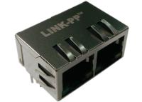 China Multi-port RJ45 XFATM2R-CLGY2-4MS Dual Jack 10/100Base-T Shield W/LED for sale
