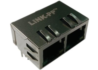 China Multi-port RJ45 XFATM2R-CLGY2-4MS Dual Jack 10/100Base-T Shield W/LED for sale