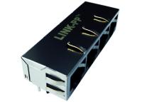 China RJ45 1x4 XFATM2D-COMBO4-4MS Multi-port Magnetic Connector 10/100BT for sale