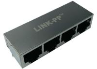 China RJ45 1x4 Magnetic XFATM2G-COMBO4-2S Multi-port Ethernet Connector 10/100BT for sale