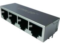 China RJ45 1x4 Magnetic XFATM2GA-COMBO4-2S Multi-port Ethernet Connector 10/100BT for sale