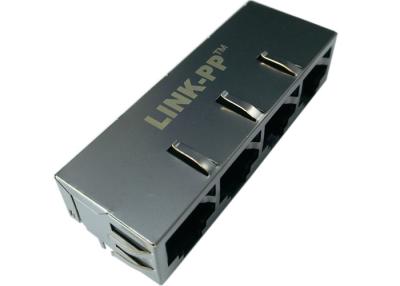 China Rj45 Quad Port Connector XFATM6-COMBO4-4 10/100Base-T Shield Tab-down for sale