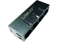 China Rj45 Quad Port Connector XFATM6B-COMBO4-4MS 10/100Base-T Shield Tab-down for sale