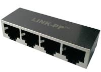 China XFATM9NA-COMBO4-2MS 10/100Base-T 4 Ports Rj45 Modular Pcb Jack Side Entry for sale