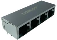 China Multi-port RJ45 AR14-3637I 1X4 RJ45 Connector Gigabit, NO LED, NO EMI Fingers for sale