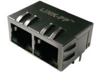 China AR12-3830I 10/100 BaseT, 1X2, LED G/Y, EMI Fingers, Tab Down, Industrial Temp for sale