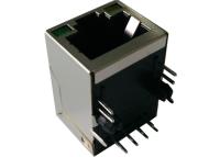 China AR11-3837 RJ45 Single Port 10/100 BaseT , LED G/Y , No EMI Fingers, Tab UP for sale