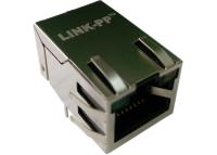 China AR11-3718 RJ45 Connector Single Port 10/100Mbps W/ LED EMI Fingers, Tab Up for sale