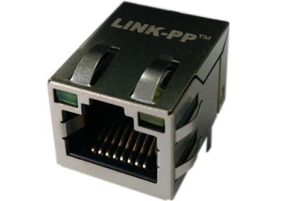 China MJF13T34UL-KF06B3GY24-0808 Modular Jack Shielded + LED + Transformer 8p8c for sale