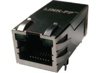 China 085789-1001 POE RJ45 Connector Gigabit Magnetic Jack PoE PLUS 1x1, LEDs for sale