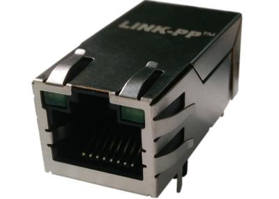 China 085789-1001 POE RJ45 Connector Gigabit Magnetic Jack PoE PLUS 1x1, LEDs for sale