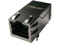 China Rj45 Power Over Ethernet 085789-1006 Gigabit Magnetic Jack , PoE PLUS 1x1, LEDs for sale