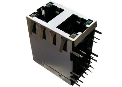 China 1840052-4 Stacked RJ45 2x1 Port Gigabit Ethernet Connector LPJG17021A4NL for sale