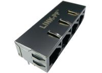 China HFJ14-1G11ERL Multi-port 1x4 Tab-Down Ganged Gigabit RJ45 Connector for sale