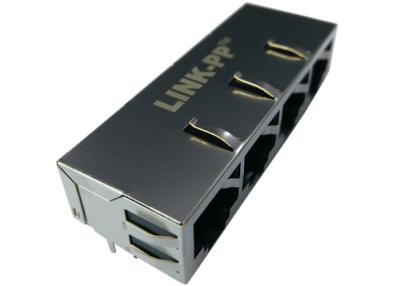 China HFJ14-1G11ERL Multi-port 1x4 Tab-Down Ganged Gigabit RJ45 Connector for sale