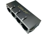 China HFJ14-1G16ERL Multi-port 1x4 Tab-Down Ganged Gigabit RJ45 Connector for sale