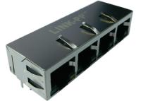 China HFJ14-1G16ER-L11RL Multi-port 1x4 Tab-Down Ganged Gigabit RJ45 Connector for sale