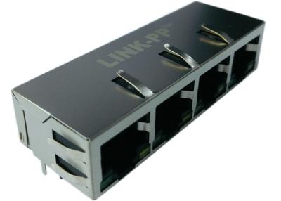 China HFJ14-1G16ER-L11RL Multi-port 1x4 Tab-Down Ganged Gigabit RJ45 Connector for sale
