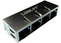 China Modular Jack RJ45 1x4 Tab-Down 1000Base-T Connector HFJ14-E1G16ER-L11RL for sale