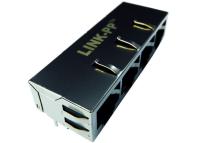 China Multi-port RJ45 1x4 Tab-Down HFJ14-E1G16ERL Quad Port 1000Base-T Connector for sale