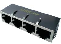 China Female RJ45 1x4 Tab-Down HFJ14-E1G46ERL 1000Base-T Ethernet Socket for sale
