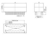 China L14H003-3 2.5G Base - T LAN Filter Dual Ports PoE 30 / 60W Ethernet Transformer for sale