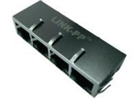 China Quad-port RJ45 1x4 Tab-Down HFJ14-E2450ER-L21RL 1000Base-T Connector for sale