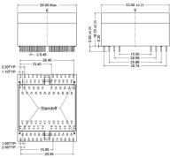 China L19H007-4 2.5G / 5G Base - T Quad Ports LAN Filter PoE 90W Transformer Modules for sale