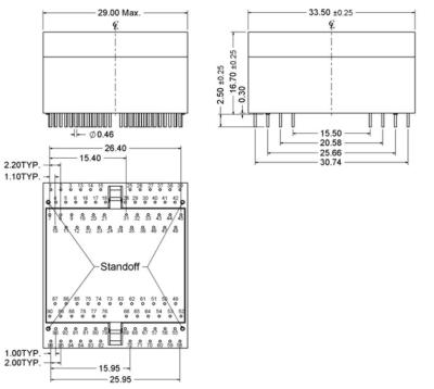 China L19H007-4 2.5G / 5G Base - T Quad Ports LAN Filter PoE 90W Transformer Modules for sale