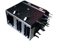 China LPJU3101AHNL LPJU5103BONL RJ45 USB Connector Combo Shield Stacked for sale