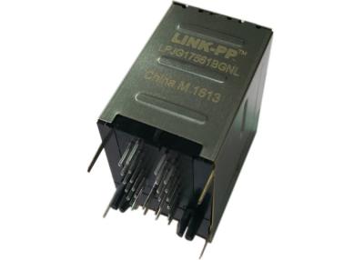 China LPJG17561BGNL Gigabit RJ45 AR0508-6232 Stacked 2x1 Magnetic Jack 1000Base-T for sale