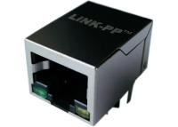 China RB1-1D5F8K1D RJ45 1X1 Tab Down Through Hole 10/100 Base-T Shielded Connector for sale