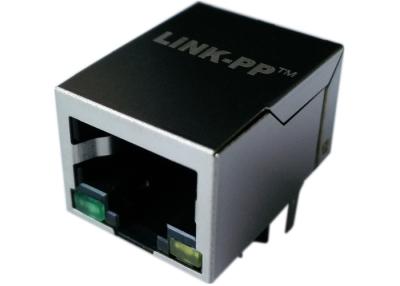 China RB1-1D5F8K1D RJ45 1X1 Tab Down Through Hole 10/100 Base-T Shielded Connector for sale