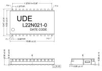 China UDE L22N021-0 1000 Base - T Single Port Ethernet Magnetic Transformer SMD LAN Filter for sale