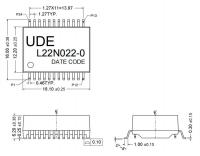 China L22N022-0 Single Port Magnetic Transformer 5G/2.5G Base - T LAN Filter UDE for sale