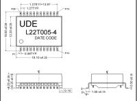 China UDE L22T005-4 PoE 90W Single Port LAN Transformer 5G Base - T for sale
