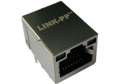 China LPJ16221BZNL Cross 1-1605710-1 Rj45 Right Angle PCB Connector Resistors LED for sale