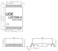 China UDE L22T006-0 Single Port 1000 Base - T LAN Transformer DIP 12PIN for sale