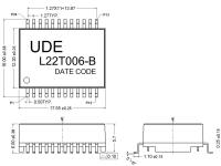 China UDE L22T006-B Single Port Transformer Modules 2.5G Base - T LAN Filter PoE 30/60W Hi-Pot 4KV/DC for sale