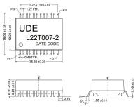 China L22T007-2 UDE 1 Port 2.5G Base - T LAN Filter Transformer Modules Meet IEEE802.3 Af Standard for sale