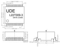 China UDE L22T009-3 5G Base - T Single Port Ethernet Discrete Magnetic Transformer LAN Filter PoE 30/60W for sale