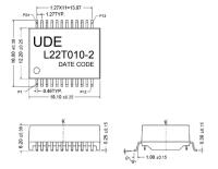 China UDE L22T010-2 Single Port Discrete Magnetic Transformer 1000 Base - T LAN Filter PoE 15W for sale