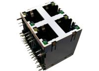 China LPJE107XAGNL 2x2 Rj45 With LED , 4x rj45 Ethernet , R/A Shield Connector for sale