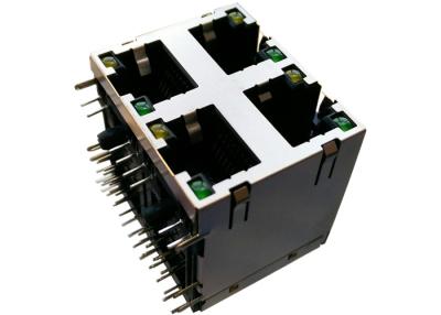 China LPJE107XAGNL 2x2 Rj45 With LED , 4x rj45 Ethernet , R/A Shield Connector for sale