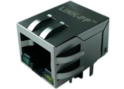 China XRJG-01J-1-E11-210 , Single Port Rj45-LED & Transformer Side Entry PCB Jack for sale